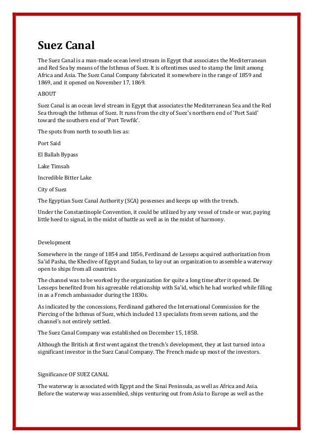 Suez canal | UPSC | PDF