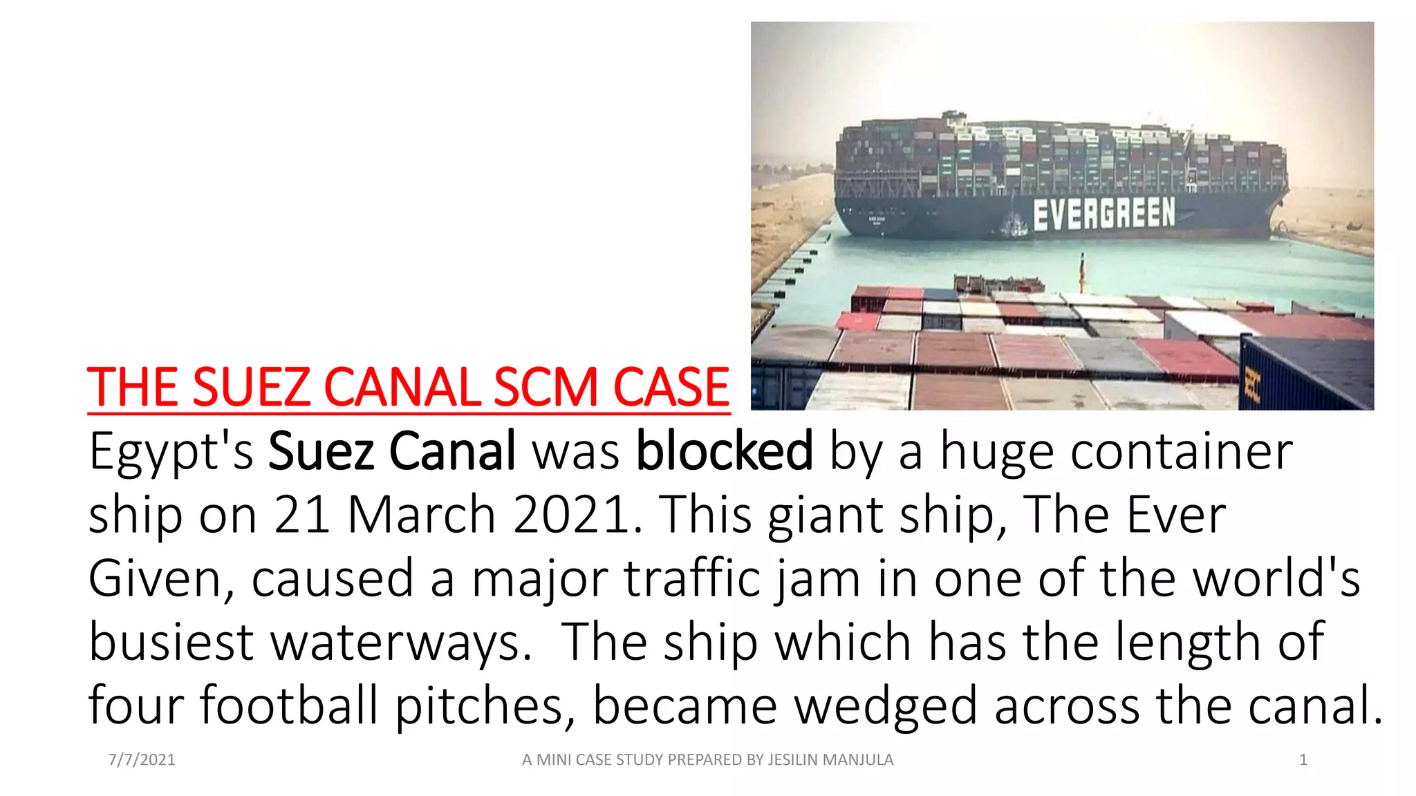 Suez Canal Supply Chain mini case | PDF