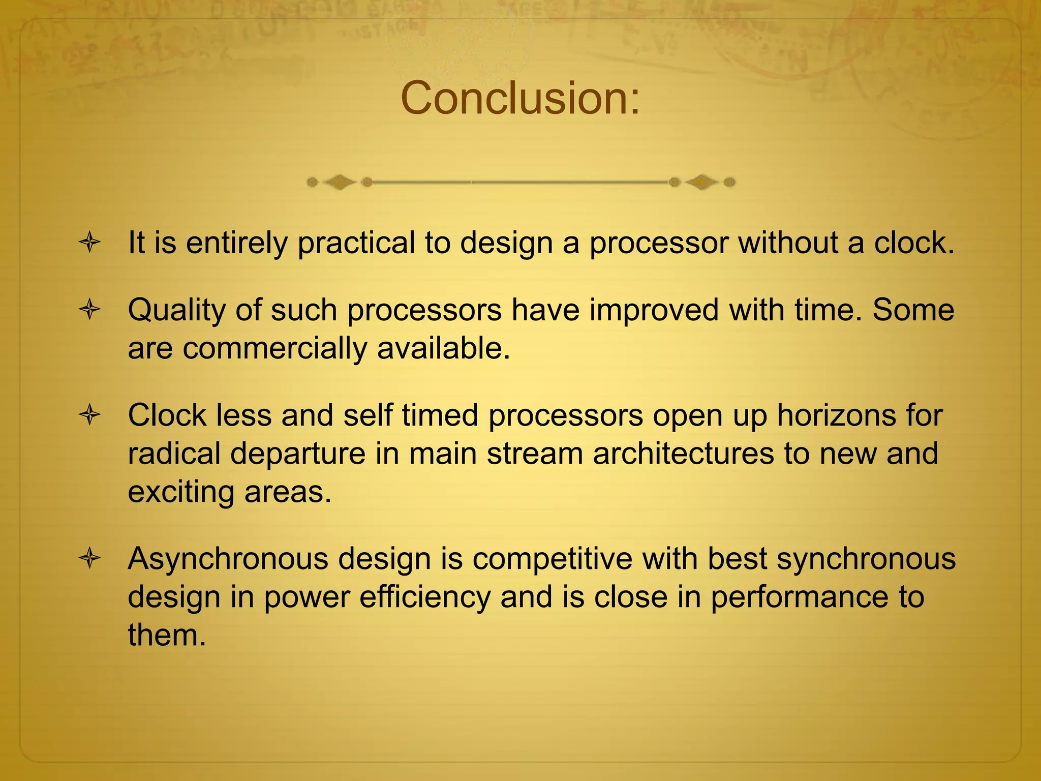 Asynchronous Processors: Clockless Logic | PPTX