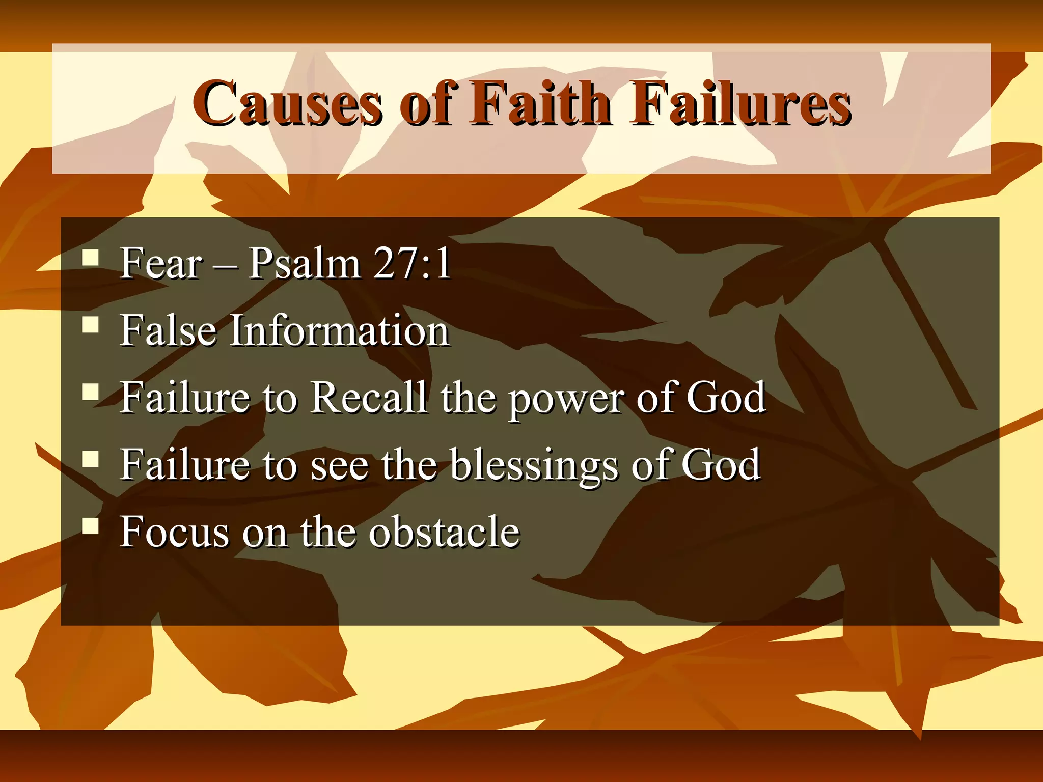 Suffering a Faith Failure | PPT