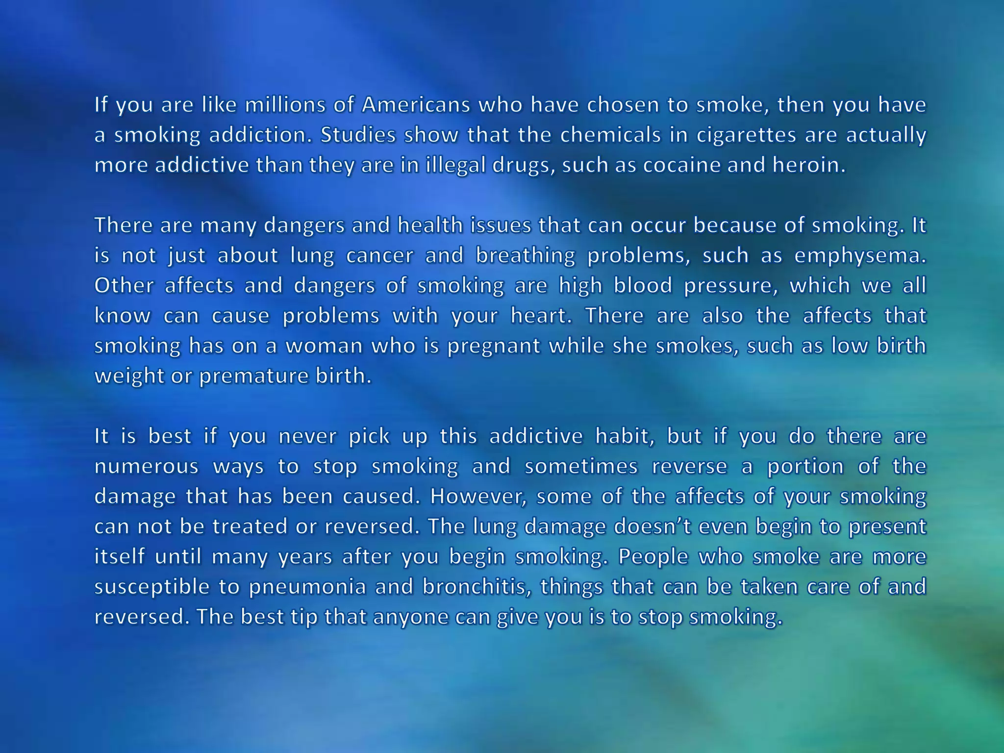 Suffering from smoking addiction and how to stop | PPTX