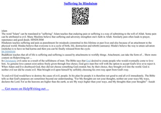 Suffering In Hinduism | PPT