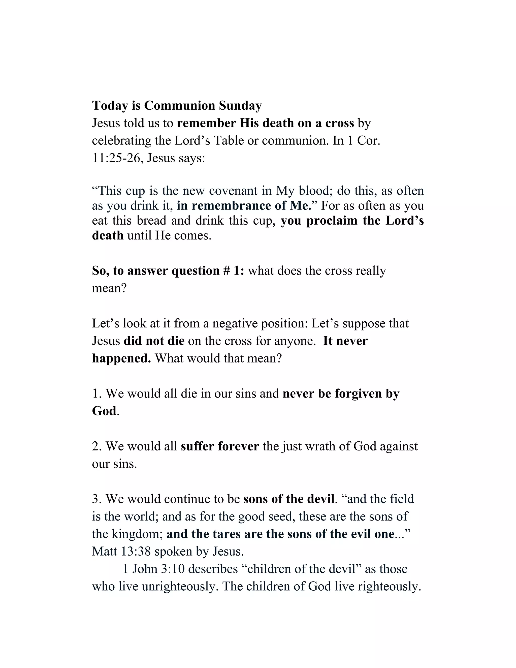 The Importance of the Cross | PDF