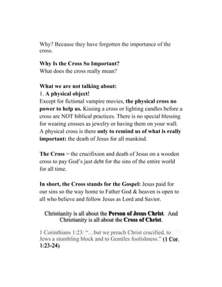 The Importance of the Cross | PDF