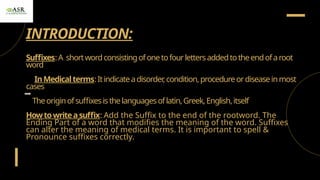 SUFFIXES. -ectomy, -gram. By D.pavitra sri. ASR Homeopathic Medical ...