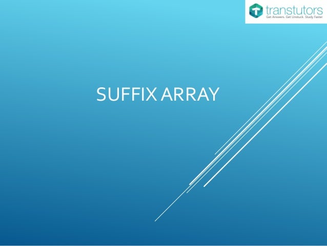 Suffix Array Computer Science