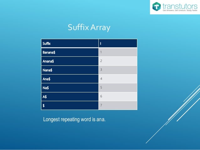 Suffix Array Computer Science