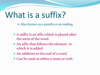 Suffixes | PPTX