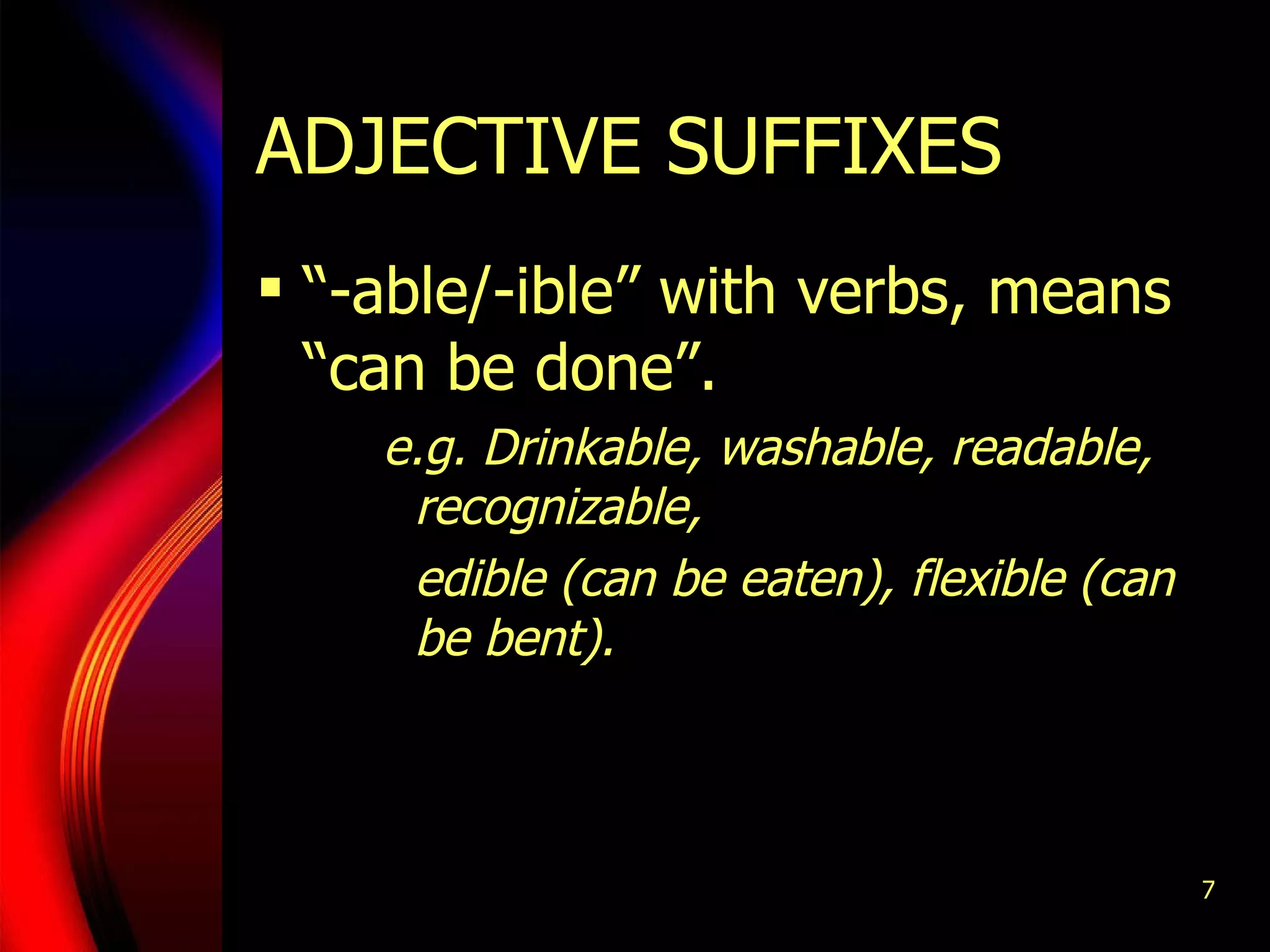Suffixes | PPT