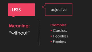 English Suffixes to Improve Your Vocabulary | PDF