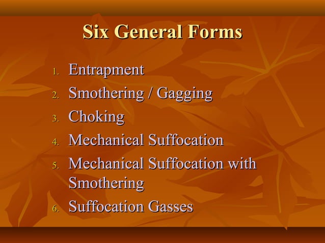 Suffocation | PPT | Ear, Nose and Throat Conditions | Diseases and ...