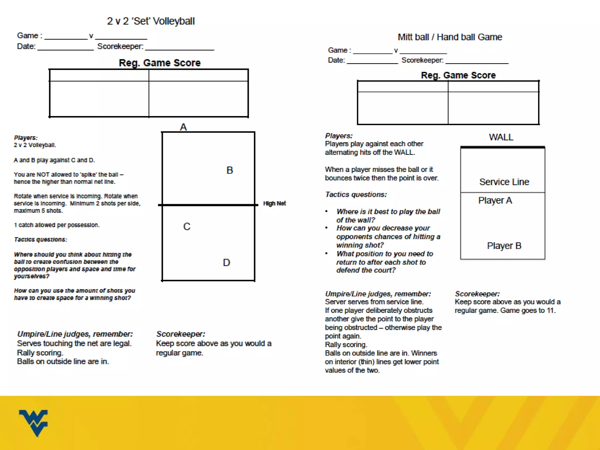 Teaching Games for Understanding: Net and Wall Games Lesson ...