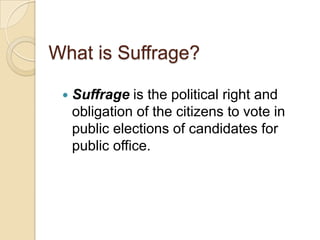 Suffrage Definition