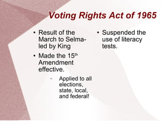 Suffrage and civil rights | PPT