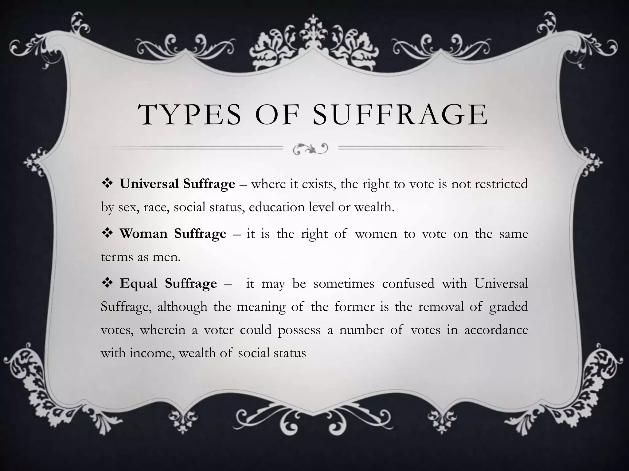 Suffrage and election | PPTX