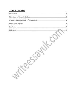 THE HISTORY AND IMPACT OF NINETEENTH AMENDMENT WOMEN’S SUFFRAGE | PDF