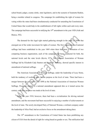 THE HISTORY AND IMPACT OF NINETEENTH AMENDMENT WOMEN’S SUFFRAGE | PDF
