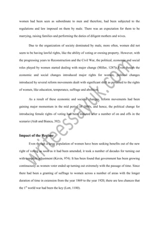 THE HISTORY AND IMPACT OF NINETEENTH AMENDMENT WOMEN’S SUFFRAGE | PDF