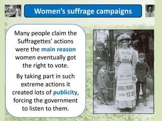 Era of the Great War - The Suffragettes | PPTX