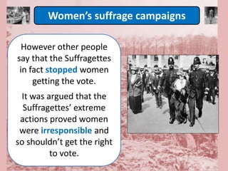 Era of the Great War - The Suffragettes | PPTX
