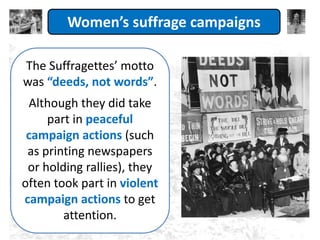 Era of the Great War - The Suffragettes | PPTX