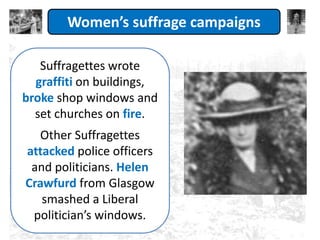 Era of the Great War - The Suffragettes | PPTX
