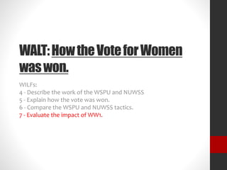 916 - Suffragettes revision | PPT
