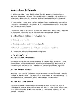 Diferencia entre Sufragio y Voto | DOCX