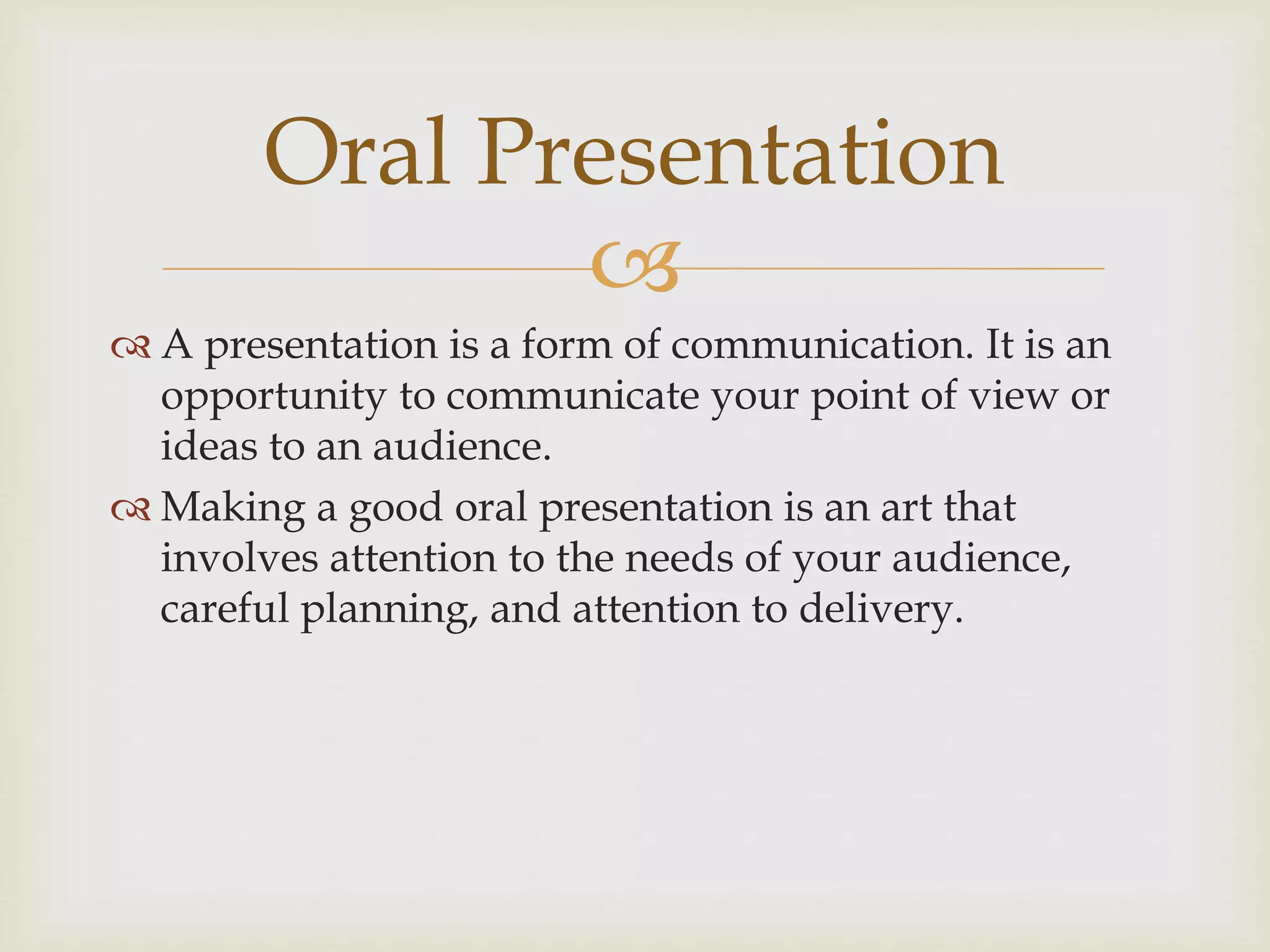 Oral Presentation | PPT