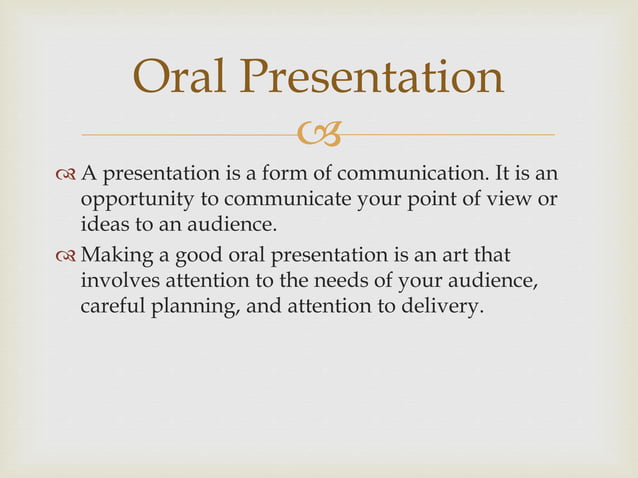 Oral Presentation | PPT