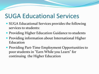 SUGA Employment Services - Higher Education and Employment ...