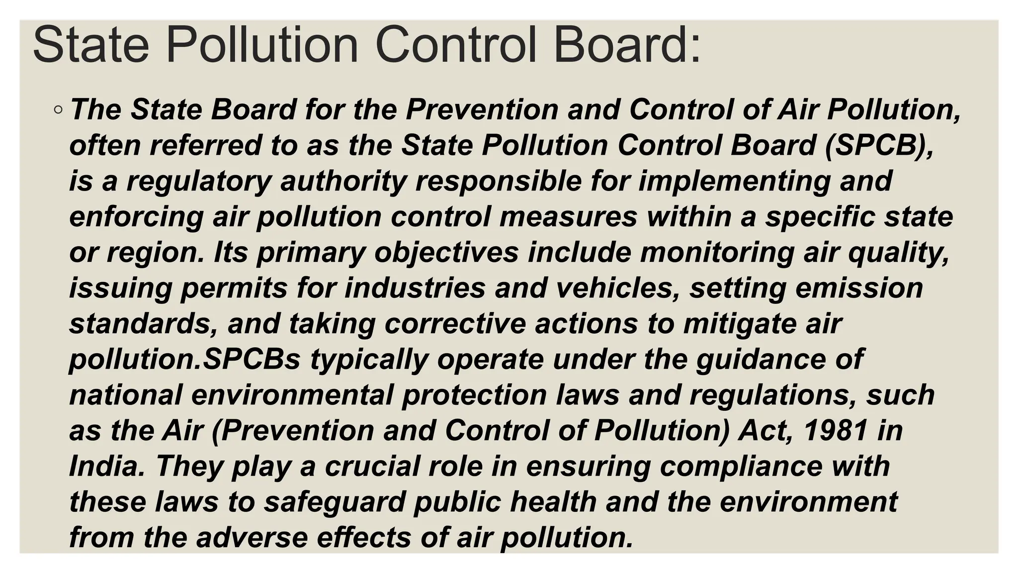 state board for the prevention and control of air pollution | PPTX