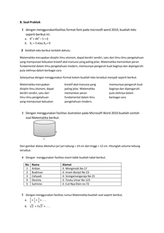 Suganda 1 eb (soal praktek) mw | PDF