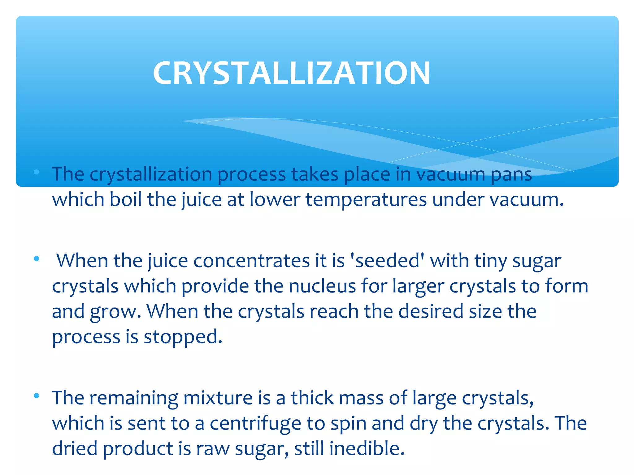 Steps involved in Sugar Production | PPT