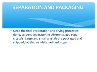 Steps involved in Sugar Production | PPT