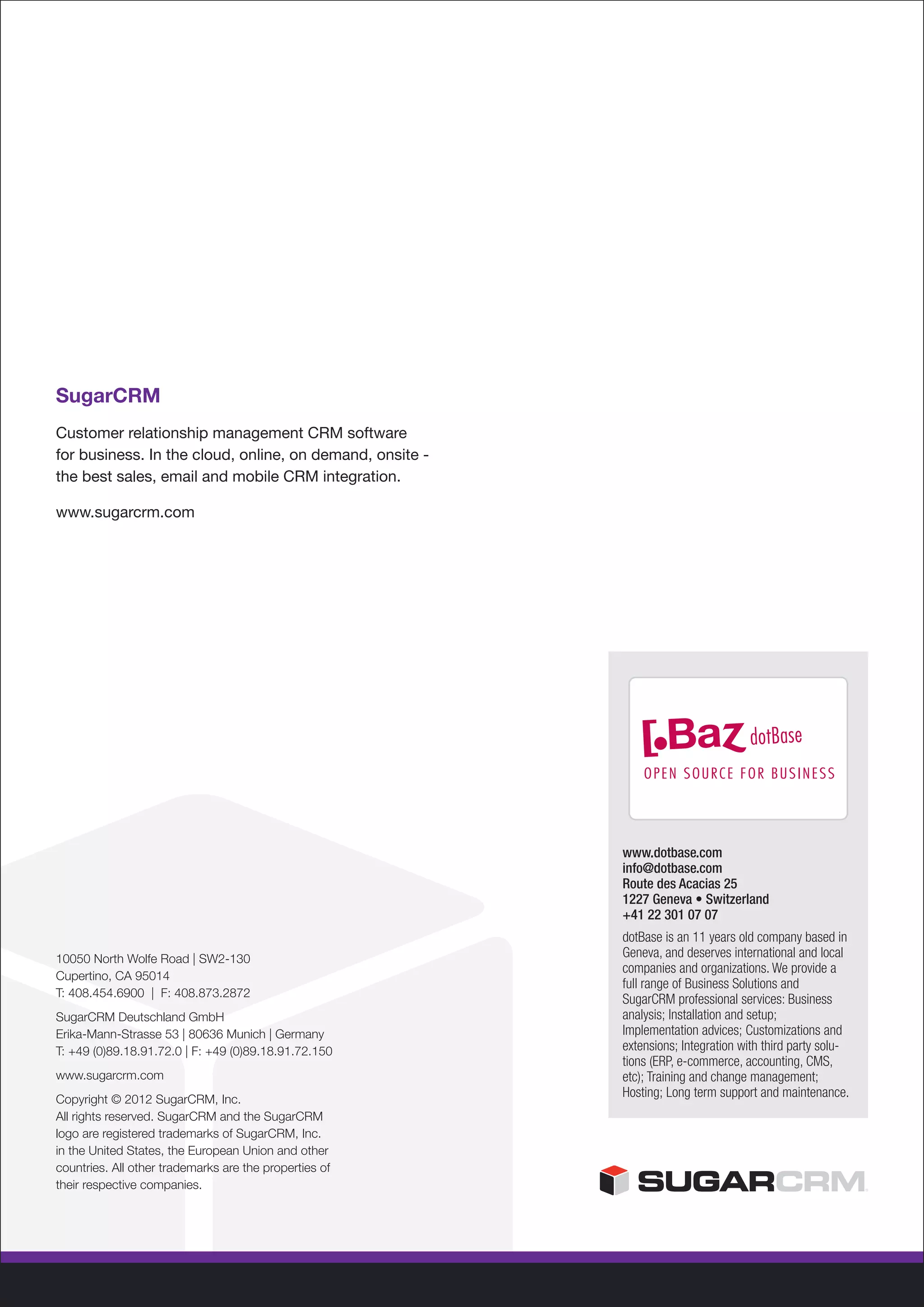 SugarCRM Ultimate edition | PDF