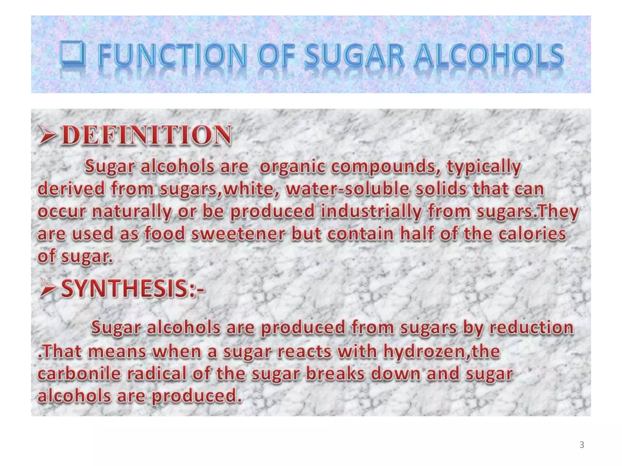 Sugar Alcohols Brief | PPTX