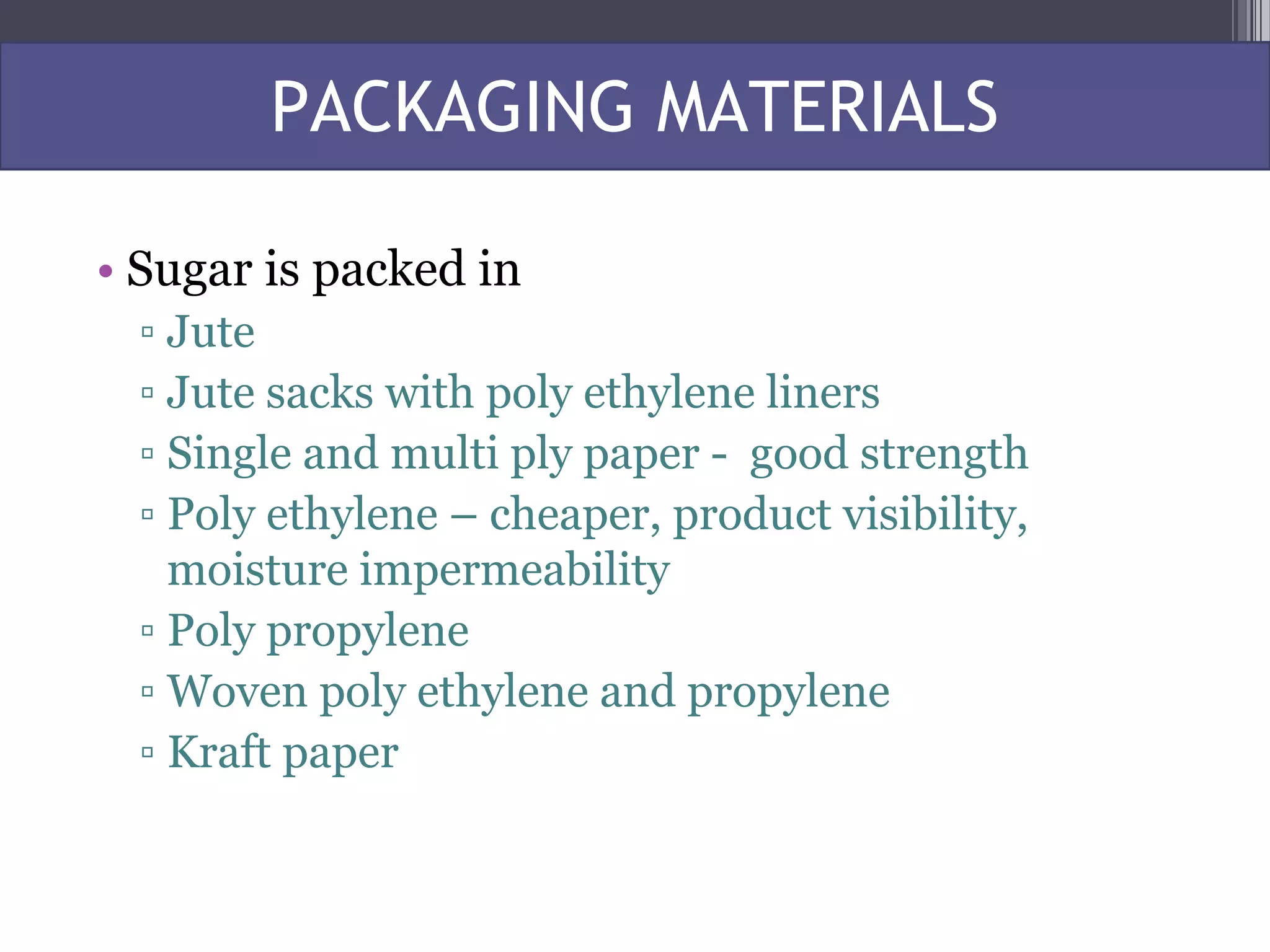Sugar bagging and storage | PDF