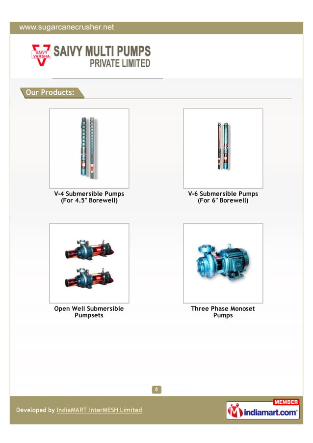 S. A. Ivy Multi Pumps Private Limited, Coimbatore, Pumps and Mqotors | PDF