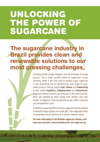 Sugarcane industry in brazil by UNICA | PDF