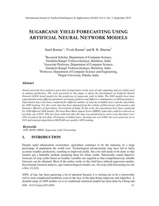 Sugarcane yield forecasting using | PDF | Agriculture | Industries