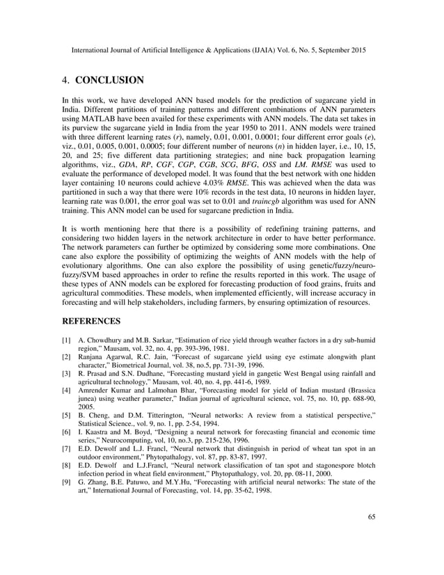 Sugarcane Yield Forecasting Using Pdf Agriculture Industries