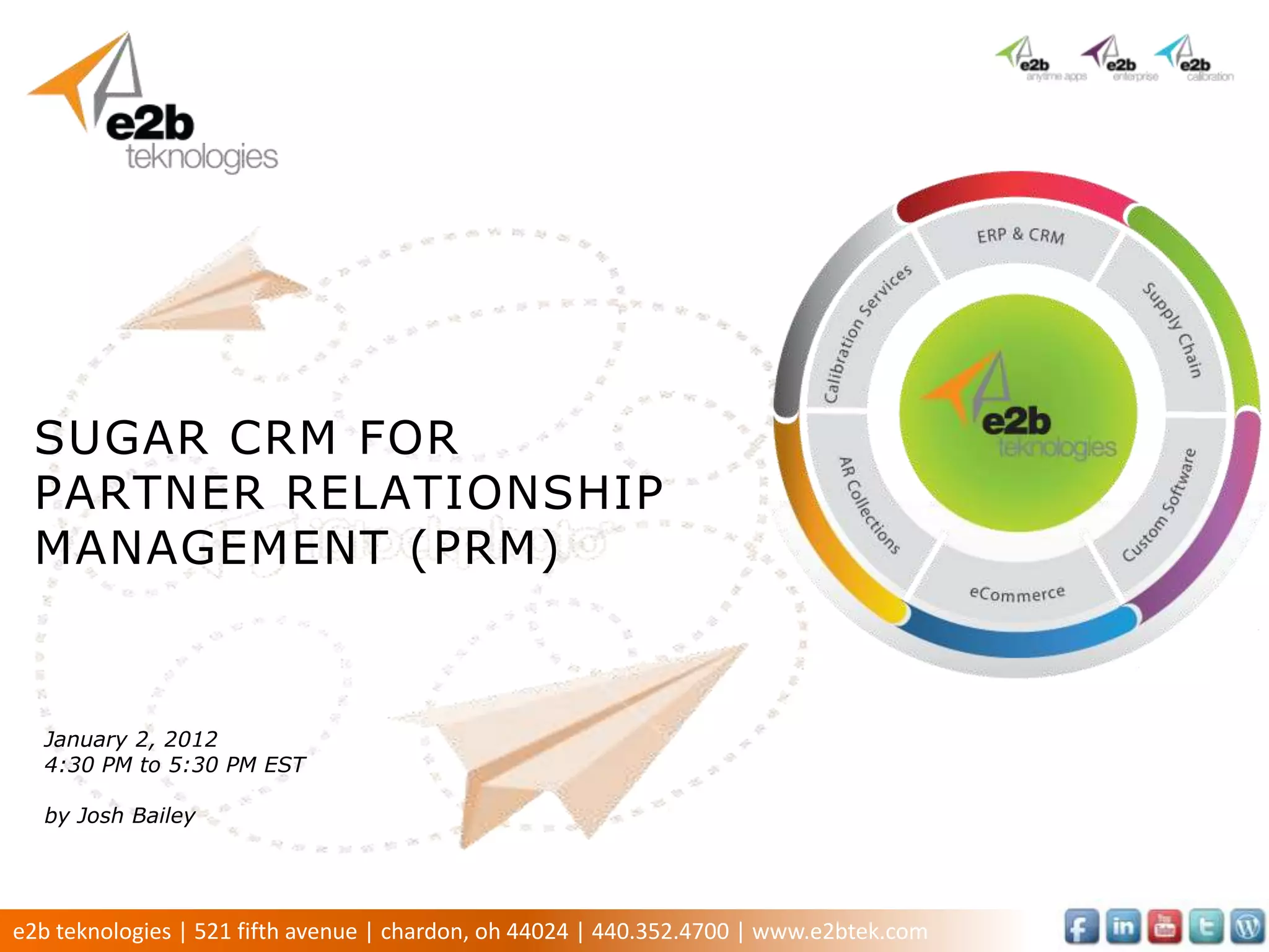 SugarCRM for Partner Relationship Management (PRM) | PPTX