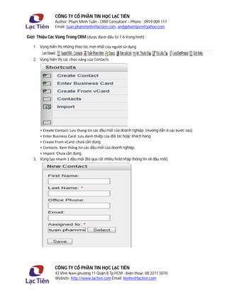 Hướng dẫn SugarCRM - Contacts | PDF