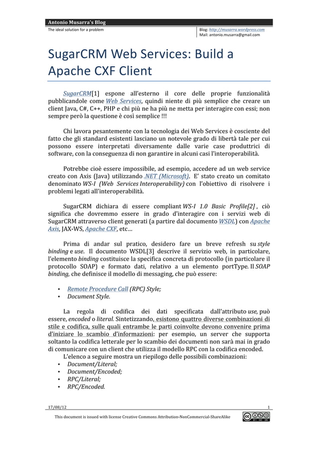 SugarCRM Web Services: Build a Apache CXF Client | PDF