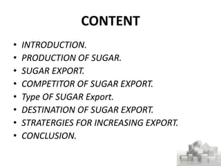 Sugar export | PPTX