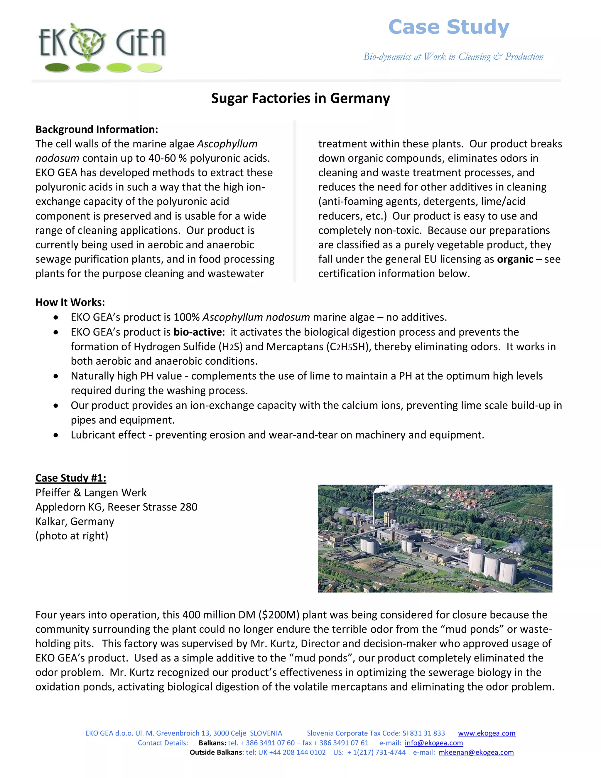 Sugar Factory Case Study Germany | PDF