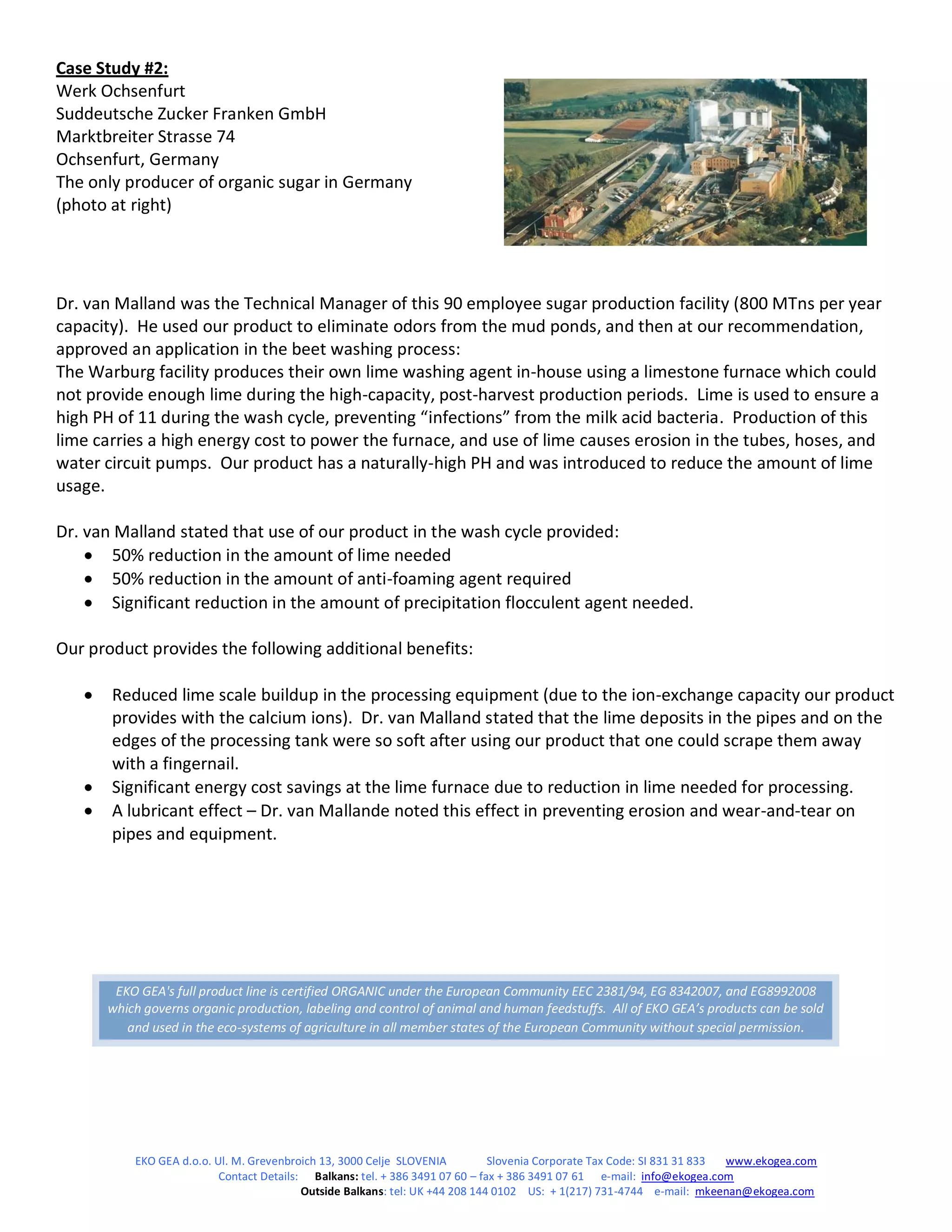 Sugar Factory Case Study Germany | PDF