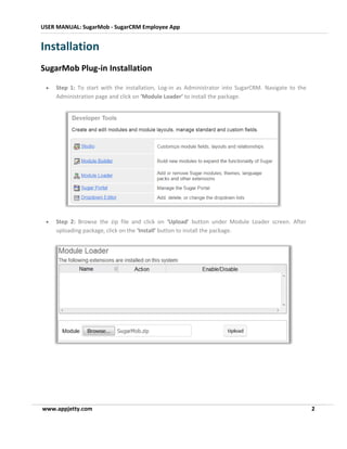 SugarMob - SugarCRM Employee App | PDF