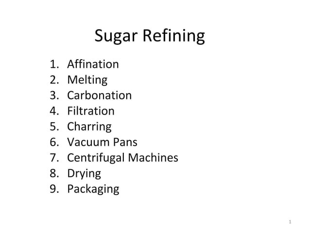 Sugar Refining | PPT | Desserts and Baking | Food & Drink